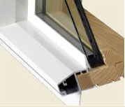 Mitered construction on the nailing fin, frame and sash eliminates ...