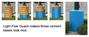 Light Pole Guard hides those rusty cement light pole bases. Unsightly ...