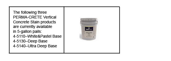 PERMA-CRETE — Vertical Concrete Stain Features and Benefits