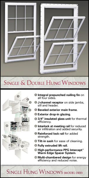 Single Hung Windows – Model 0100