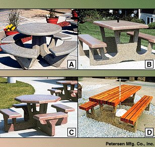 Attractive and Rugged Precast Aggregate Tables