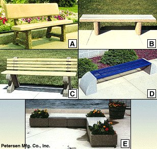 Attractive and Rugged Precast Aggregate Benches