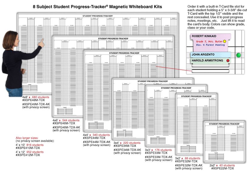 Student Progress-Tracker® for up to 8 Subjects Magnetic School ...
