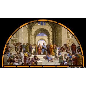 Stained Glass Paintings - The School of Athens Panel #14012 – Stained ...