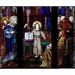 Religious Stained Glass - Jesus at 12 Panel #1166 – Stained Glass Inc ...