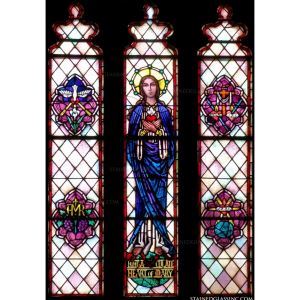 Religious Stained Glass - Immaculate Heart of Mary Panel Panel #1759 ...