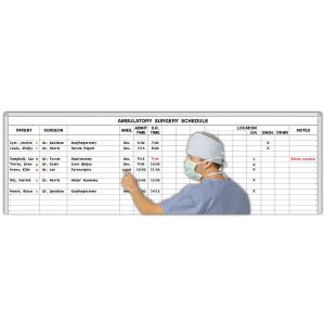 Ambulatory Surgery Schedule Magnetic Dry-Erase Hospital 4' x 6 ...