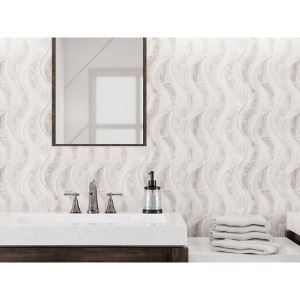 Viviano Marmo Hydra II Calacatta Mother of Pearl Waterjet Marble Mosaic ...