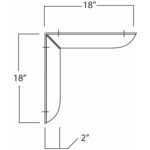 Surface Mount EH Counter Support Bracket with Rounded Ends – Rakks ...